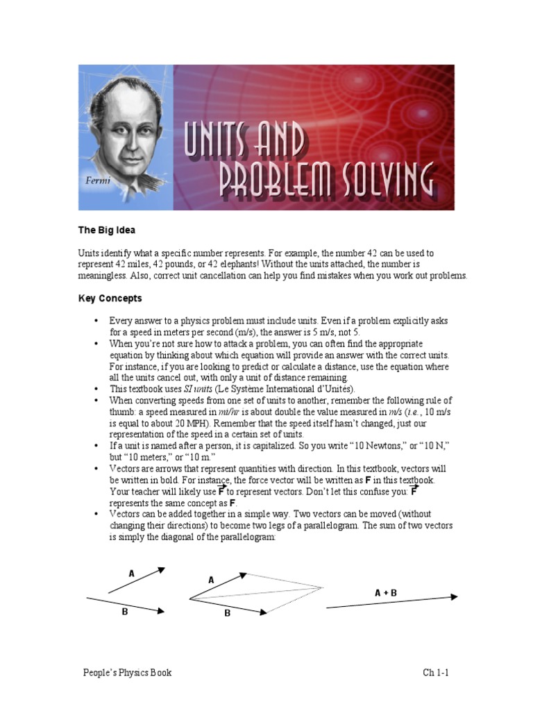 01 Units and Problem Solving | PDF | Weight | Euclidean Vector