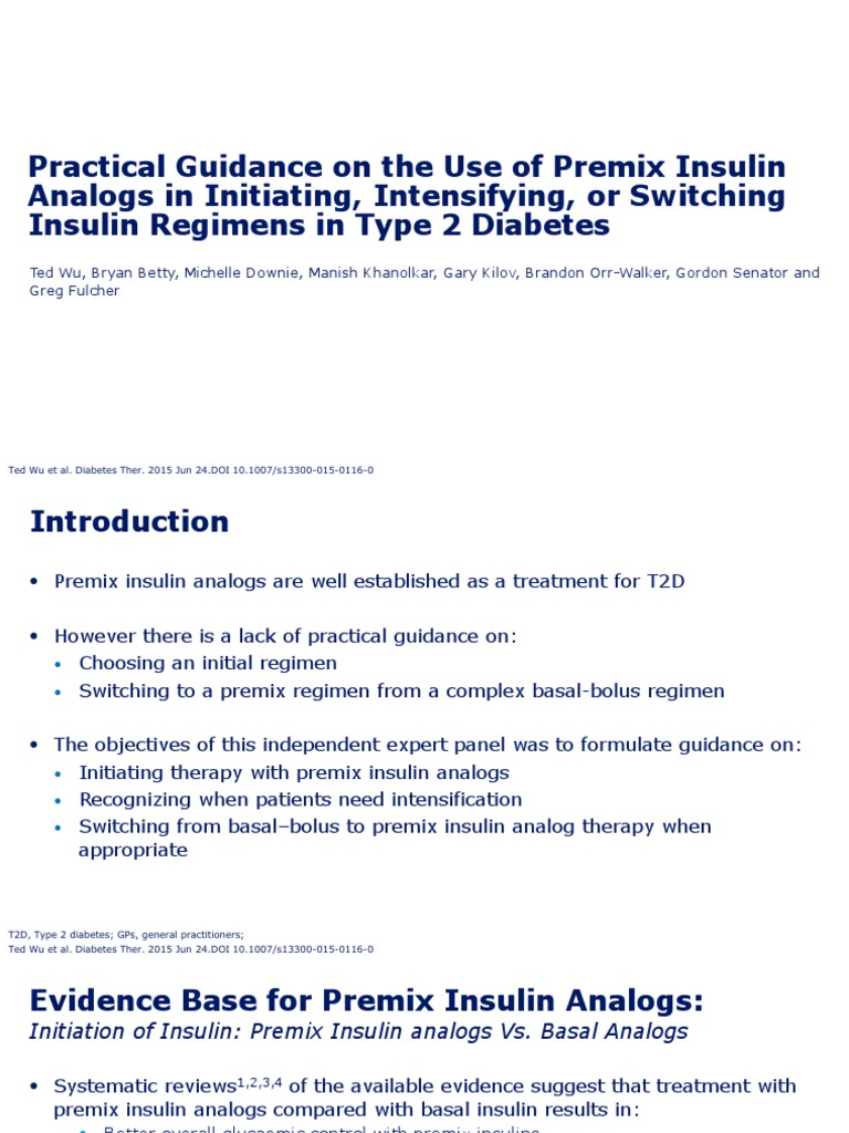 Practical Guidance On The Use of Premix Insulin - Final | PDF ...