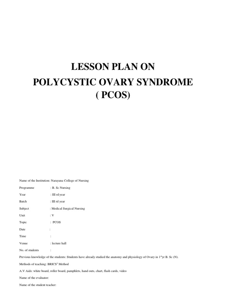 Nursing Care for PCOS | PDF | Ovary | Polycystic Ovary Syndrome