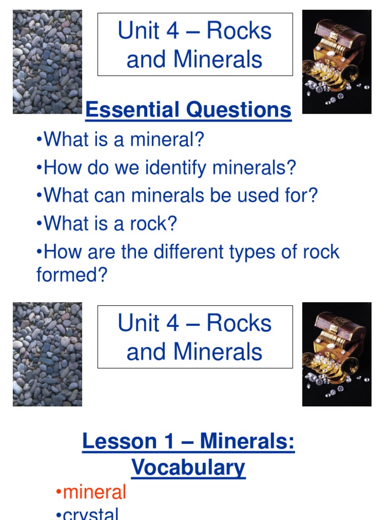 Unit 4 - Rocks and Minerals: Essential Questions | PDF | Rock (Geology ...
