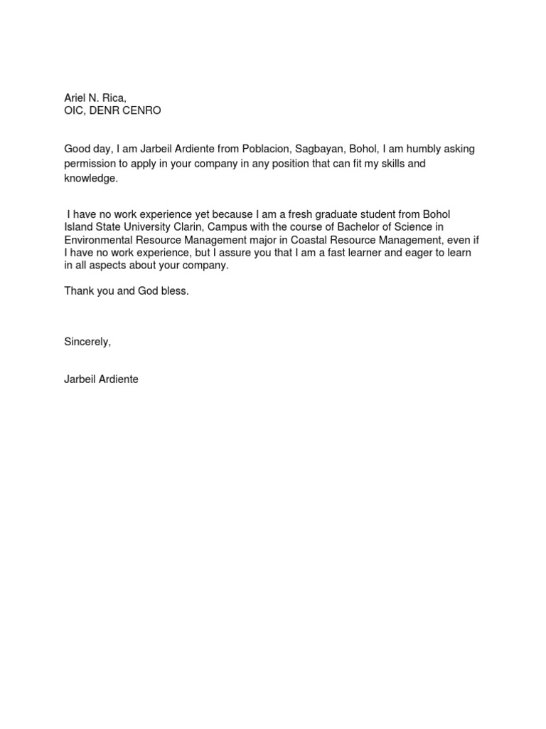 Application Letter Denr | PDF