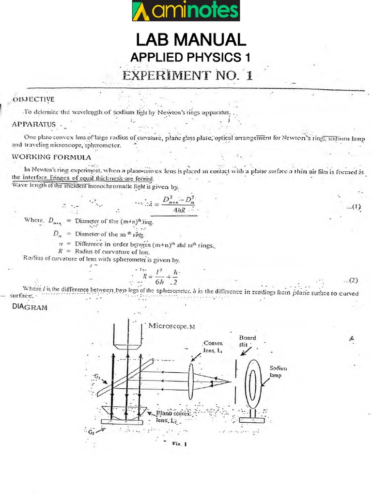 Applied Physics 1 Lab Manual | PDF