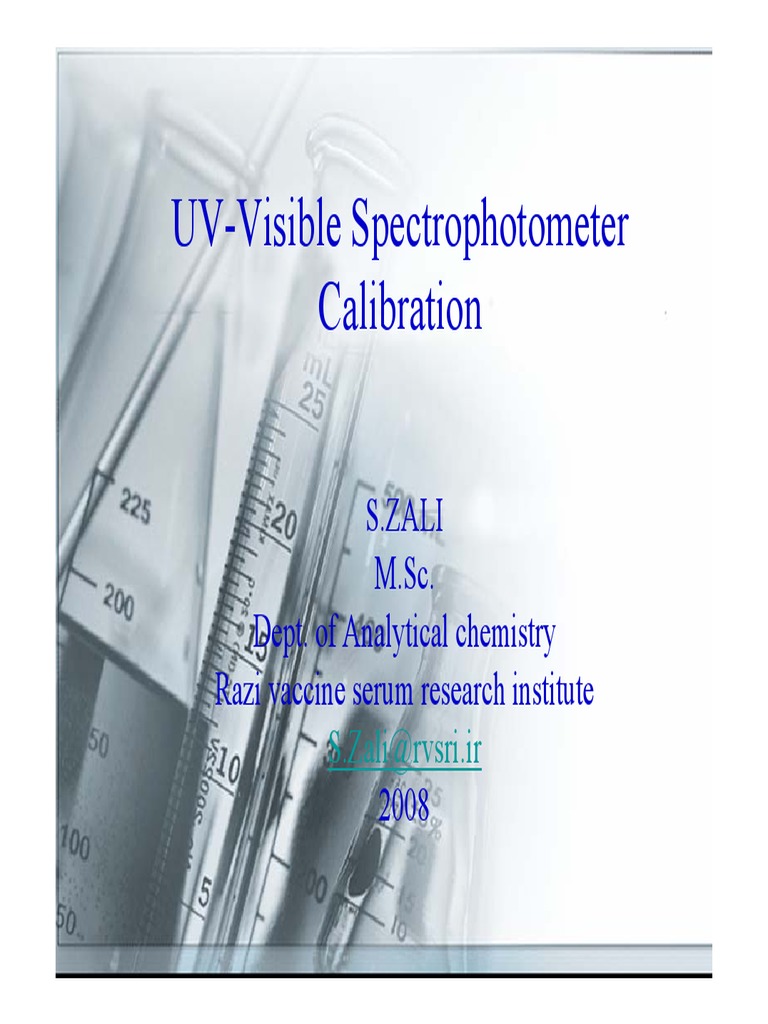 Calibration Spectrophotometer PDF | PDF | Spectrophotometry | Absorbance