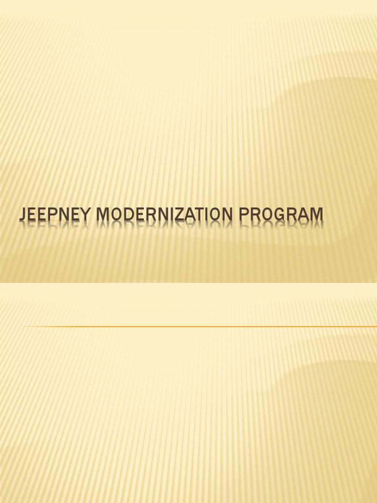 Jeepney Modernization Program | PDF