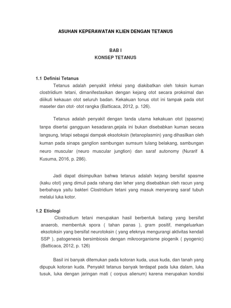 Askep Tetanus KMB 2 | PDF