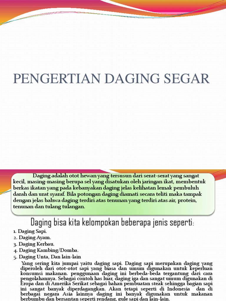 Pengertian Daging Segar | PDF