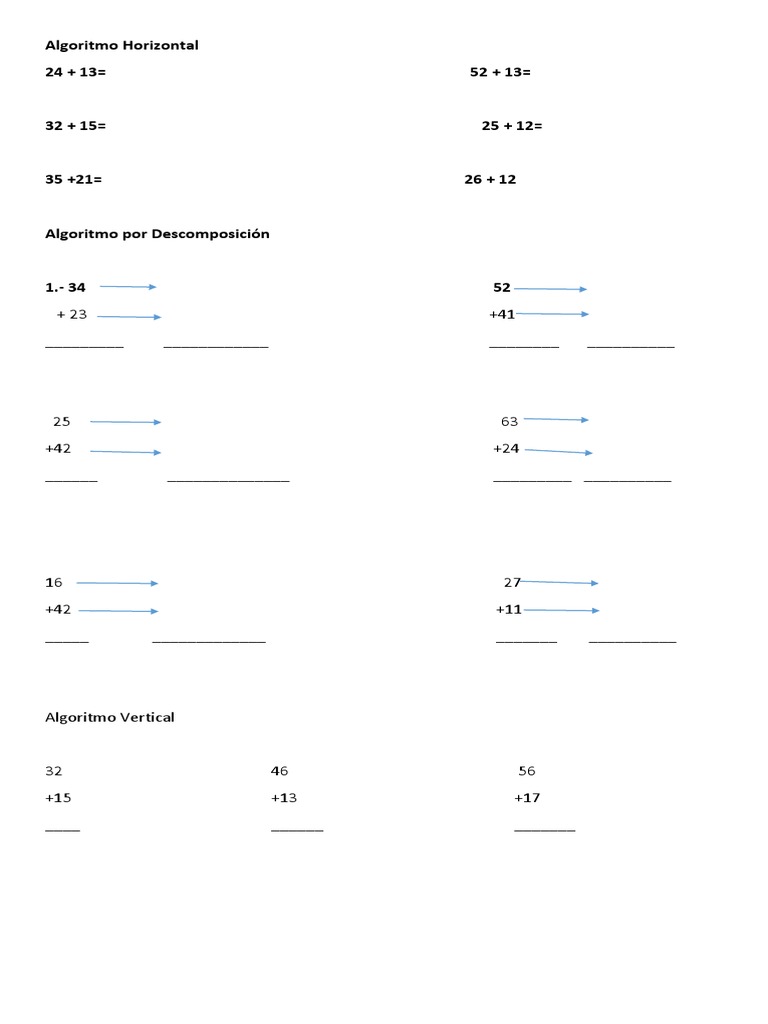 Algoritmo Horizontal | PDF