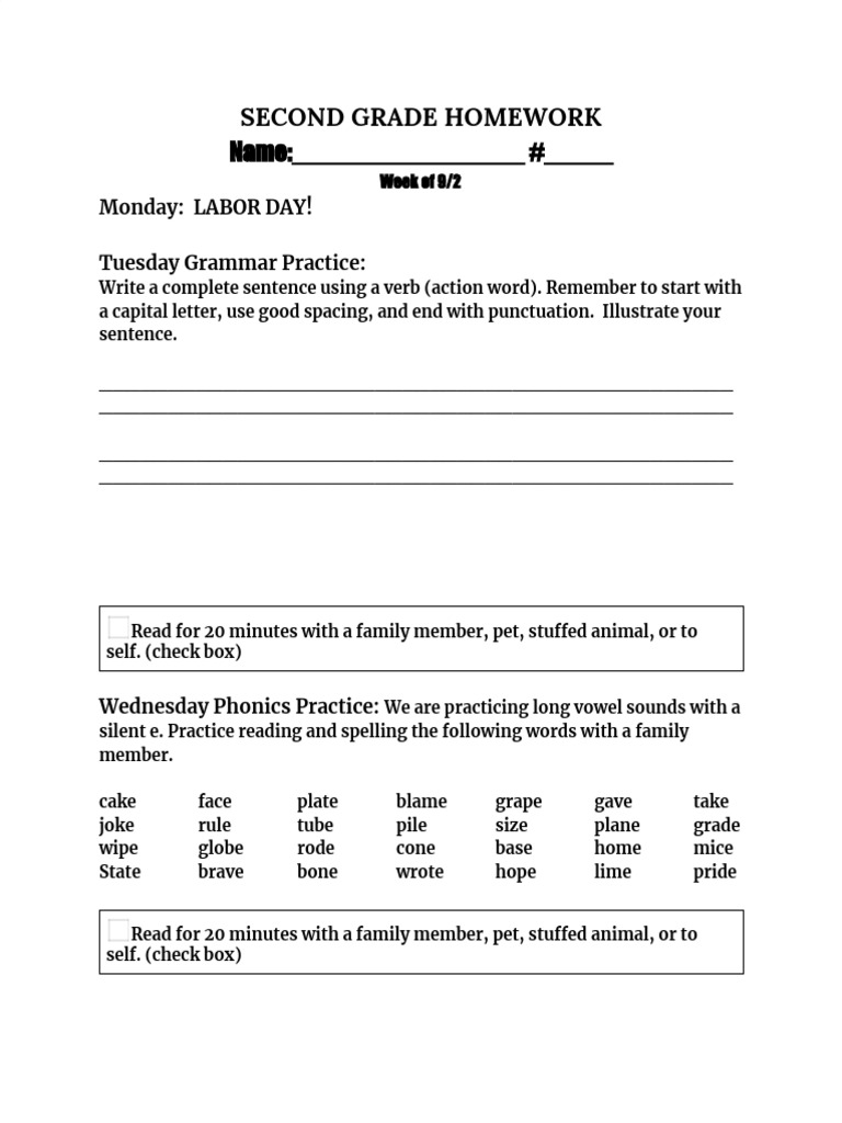 Name: - # - : Second Grade Homework | PDF | Orthography | Symbols