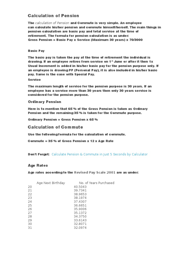 Calculate Pension in 5 Steps | PDF | Pension | Retirement