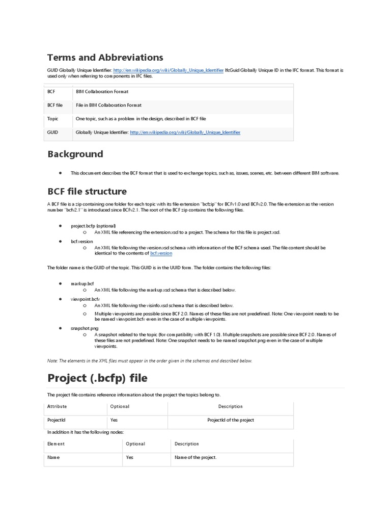 BCF | PDF | Xml Schema | Zip (File Format)