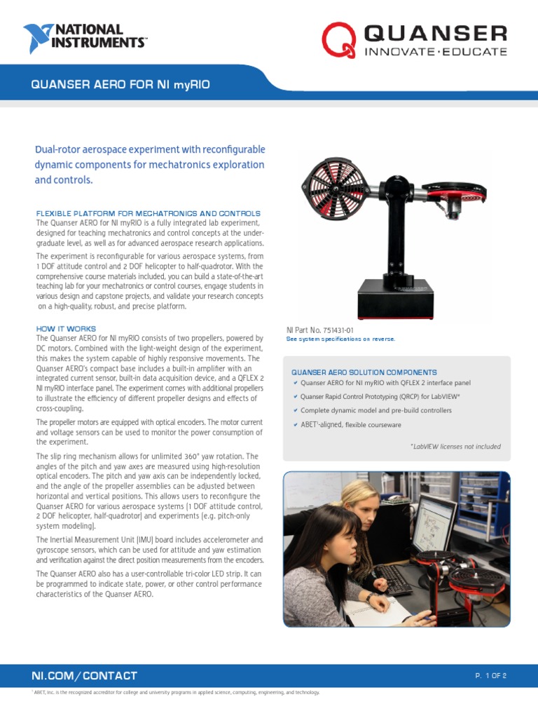 Quanser Aero Myrio For Ni | PDF | Inertial Navigation System | Gyroscope