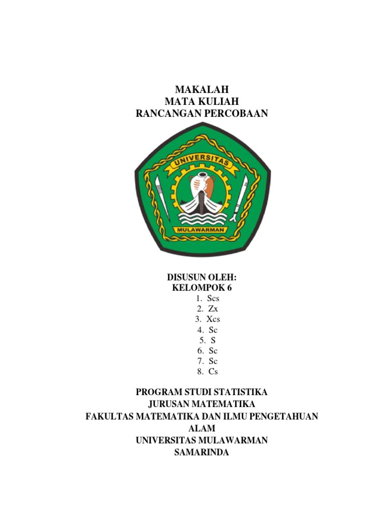 Makalah Rancangan Percobaan | PDF