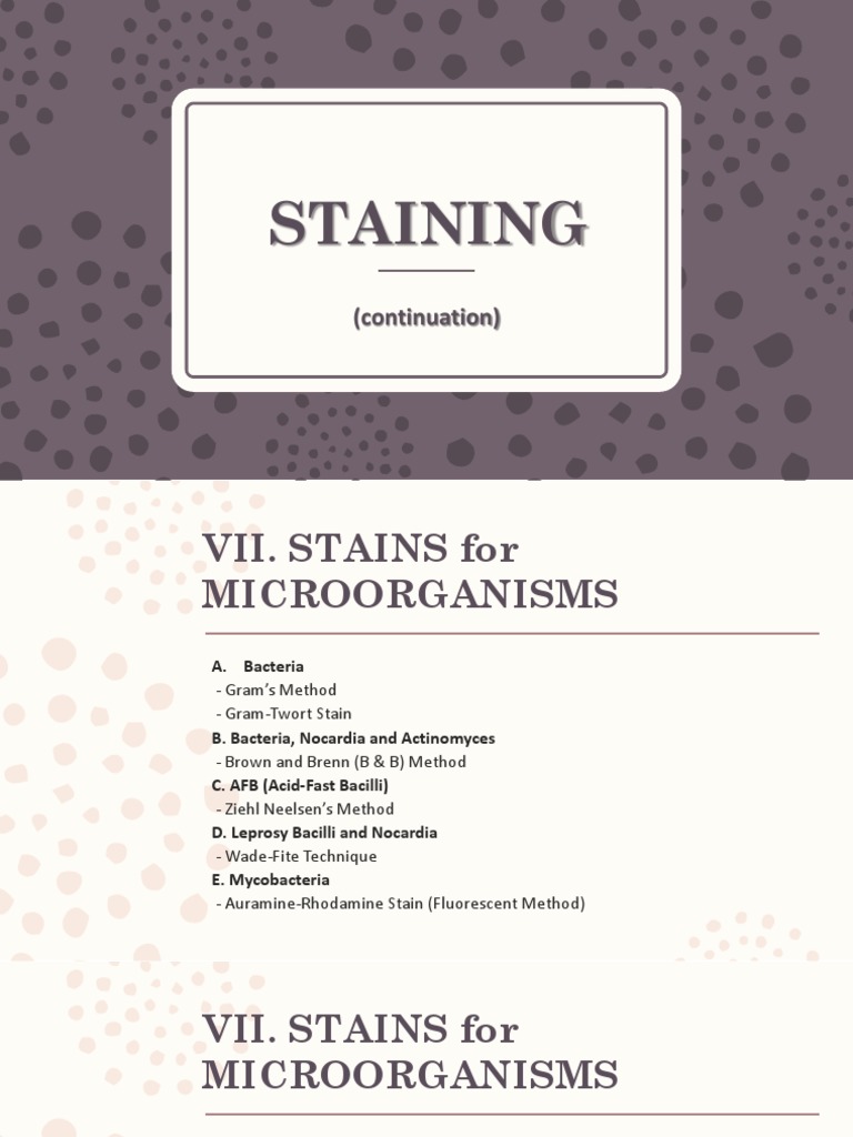 07 Staining Part 2 and Mounting | PDF | Staining | Microscopy