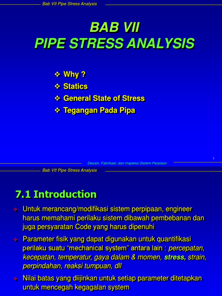 Bab 07 Pipe Stress Analysis | PDF