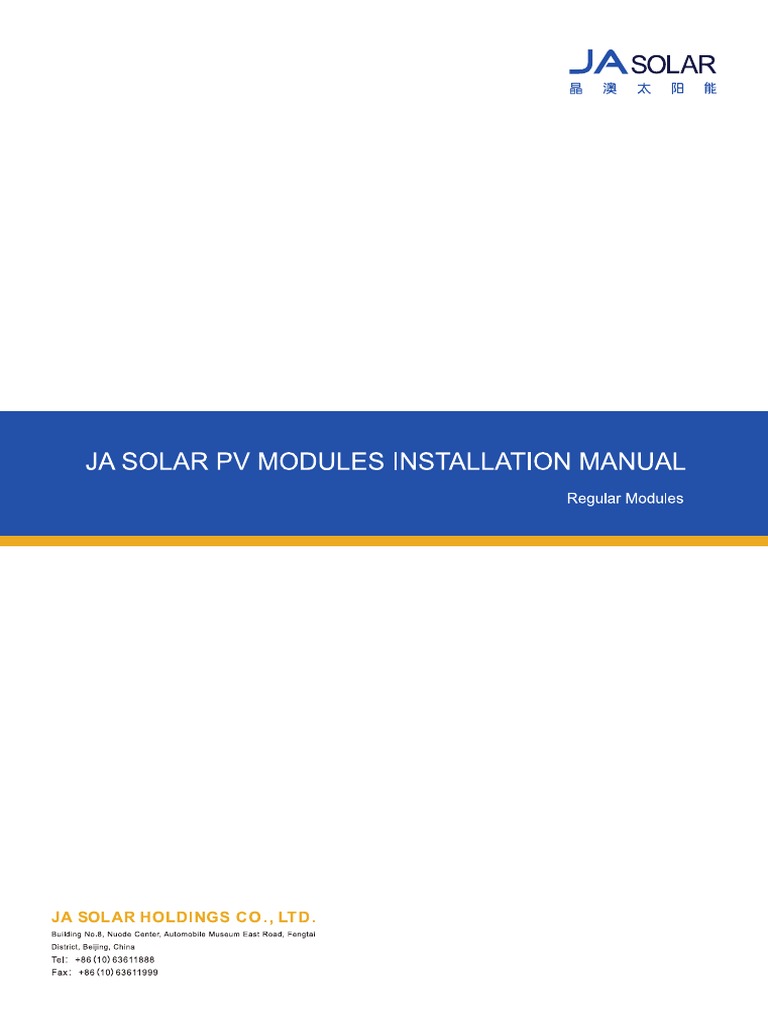 JA Module Installation Manual | PDF