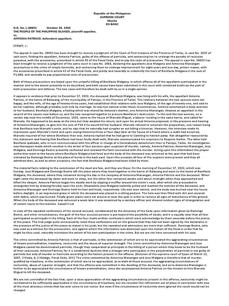 Supreme Court Ruling on Parricide Case | PDF | Adultery | Confession (Law)