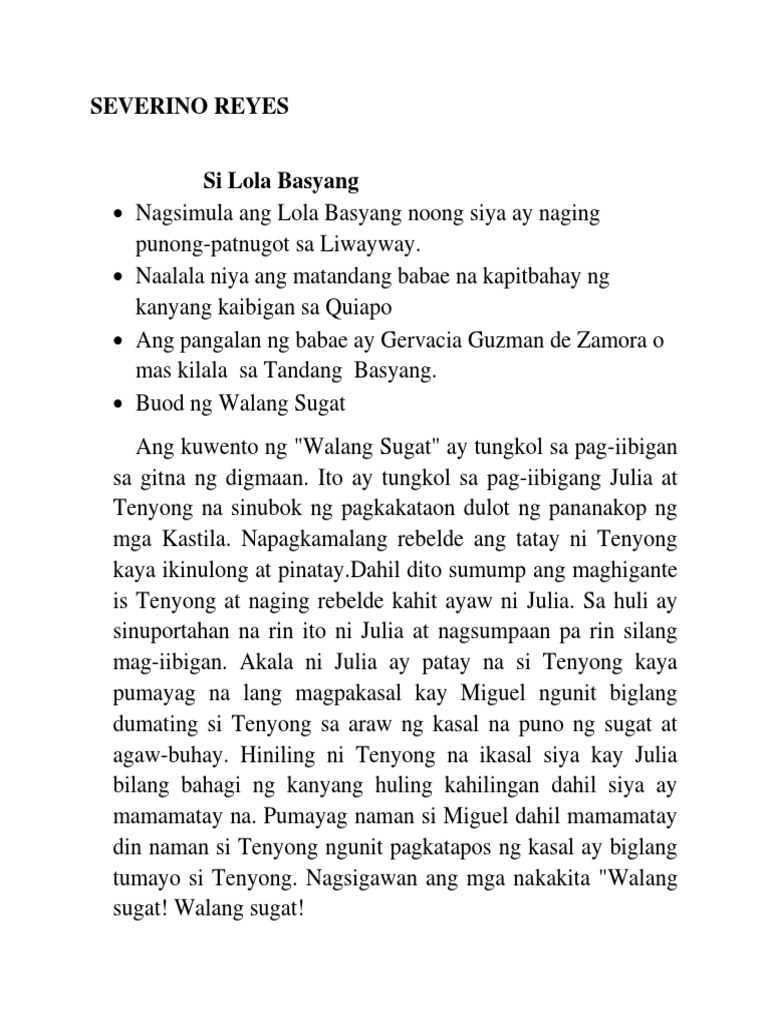 Severino Reyes | PDF