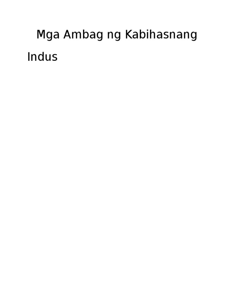 Kabihasnang Indus Mga Ambag | PDF