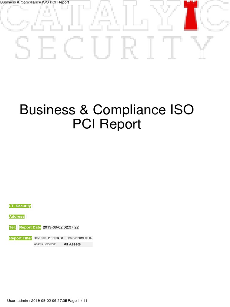 Business & Compliance ISO PCI Report: I.T. Security | PDF | Payment ...