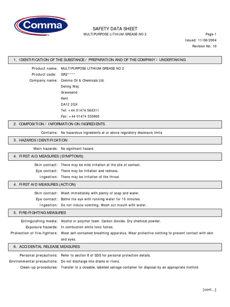 Safety Data Sheet | PDF | Chemistry | Safety