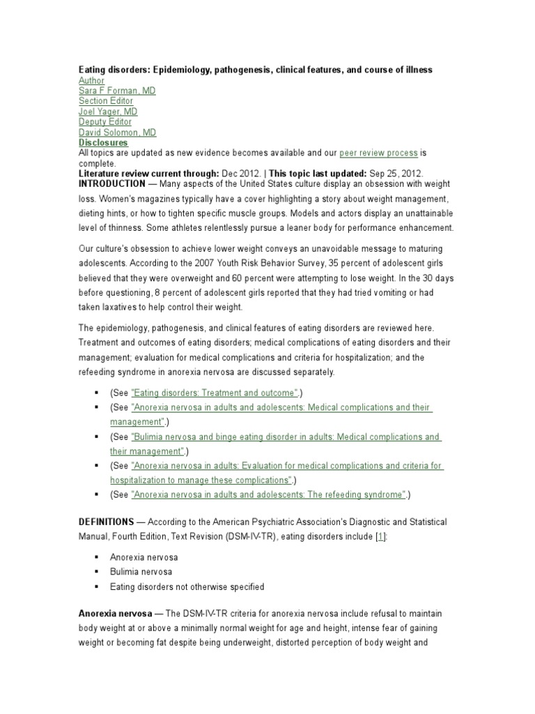 Eating Disorders Bulimia Anorexia Pdf Binge Eating Disorder