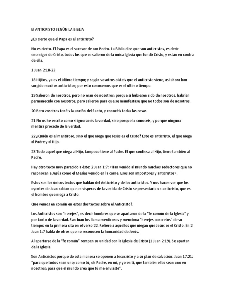 El Anticristo Según La Biblia | PDF | antecristo | Creencia religiosa y doctrina
