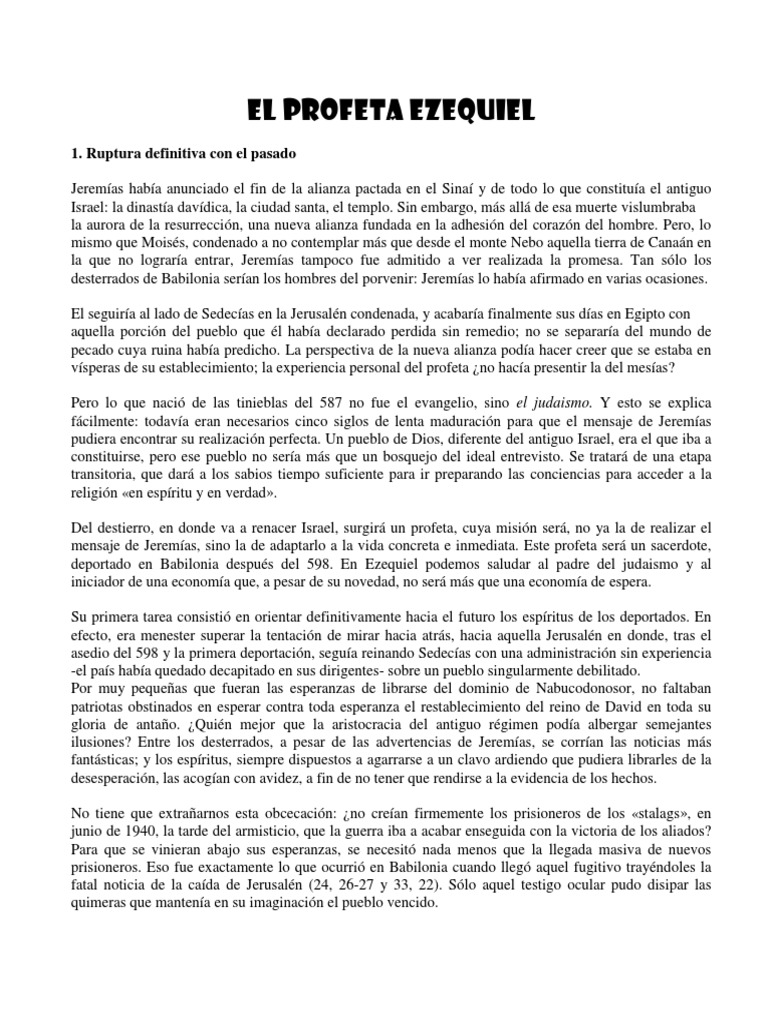 El Libro De Ezequiel Pdf Pdf Ezequiel Yahvé