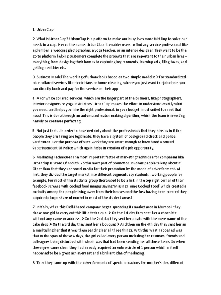 Urban Clap 1 | PDF | Advertising | Communication