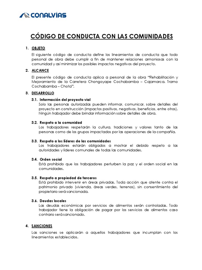 Codigo de Conducta Comunidades | PDF