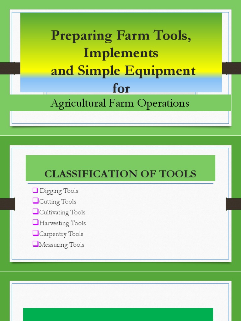 Preparing Farm Tools, Implements | PDF | Plough | Tractor