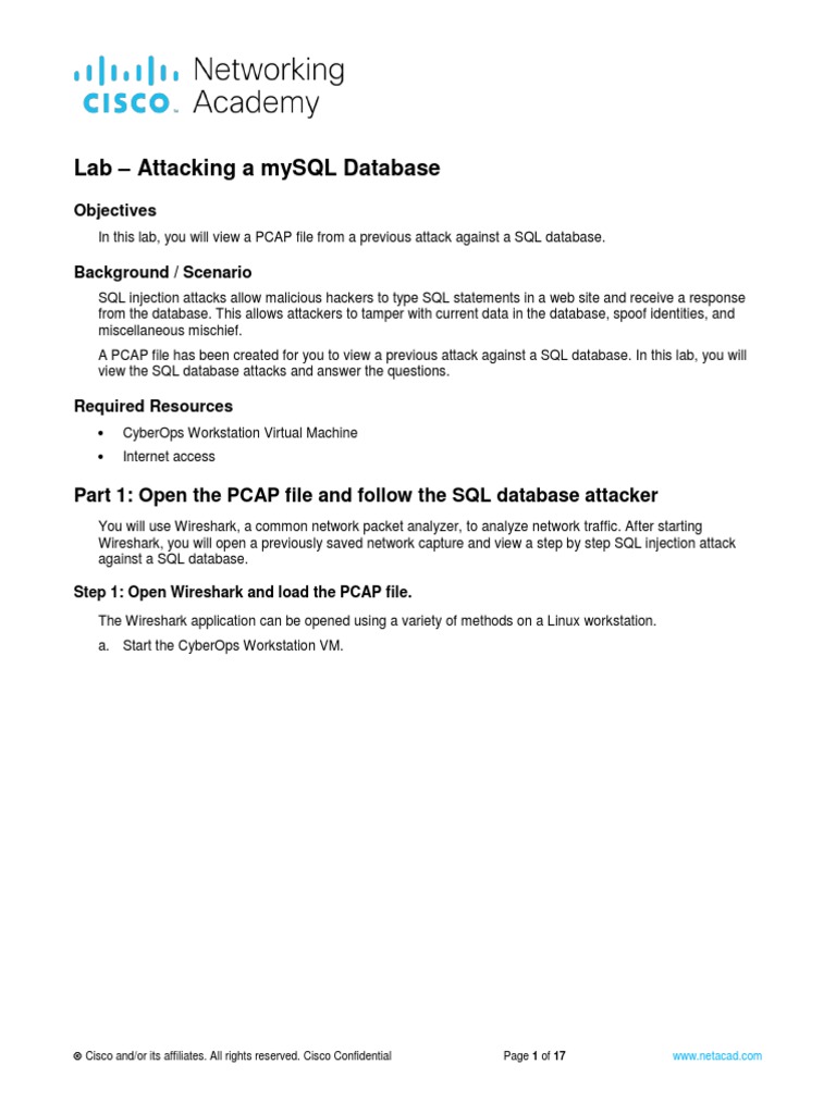 7.3.2.4 Lab - Attacking A MySQL Database | PDF | Databases | Hypertext Transfer Protocol
