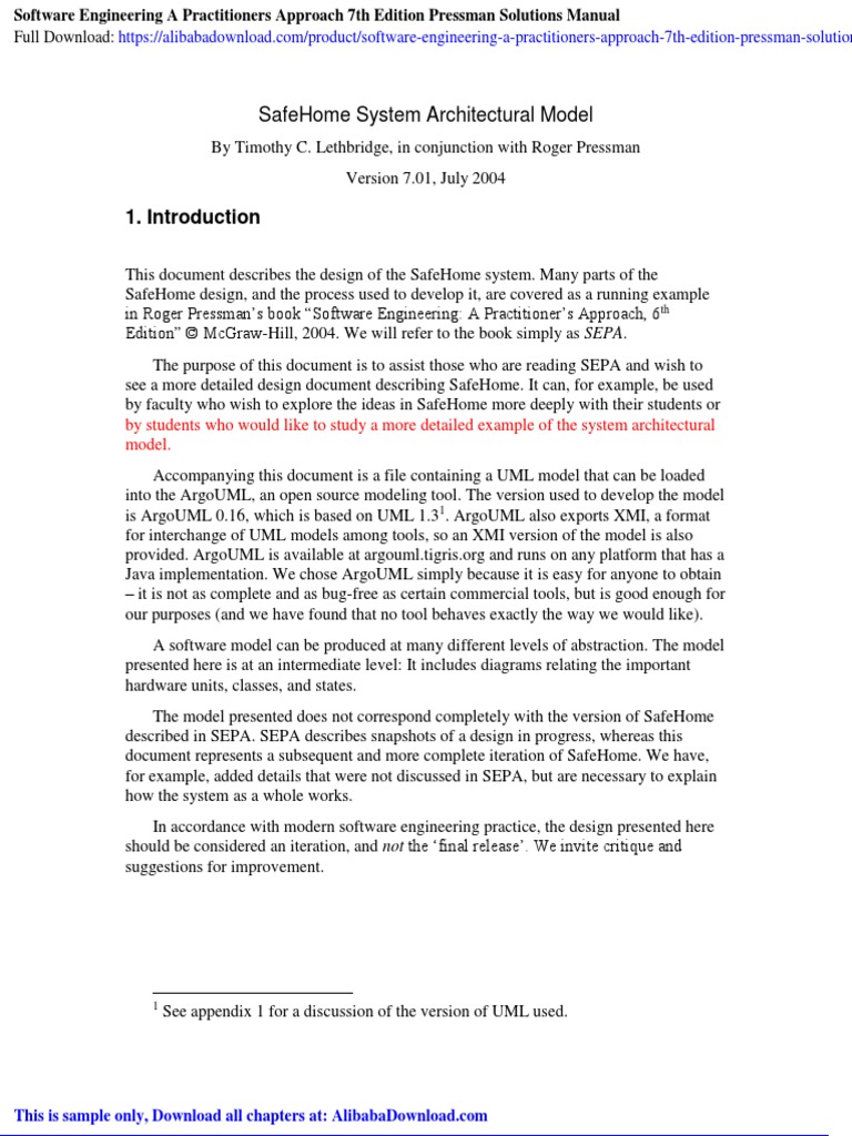 Software Engineering A Practitioners Approach 7th Edition Pressman ...