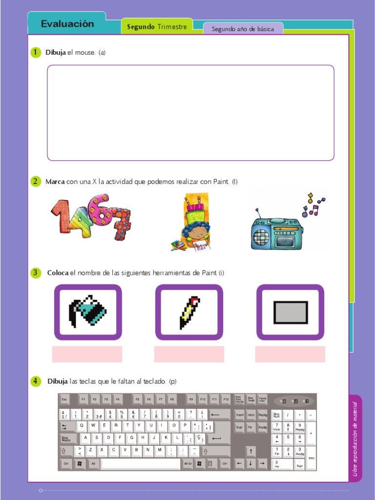 Ejercicios de Paint para Primer Grado | PDF