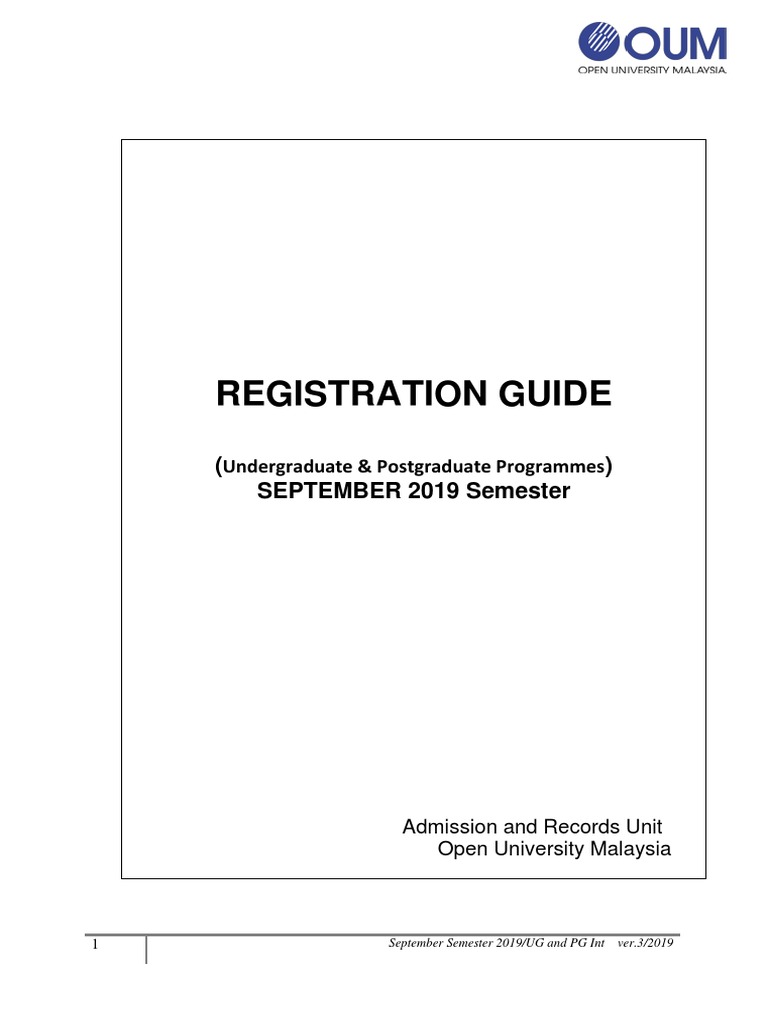 Registration Guide OUM | PDF | Postgraduate Education | Undergraduate ...