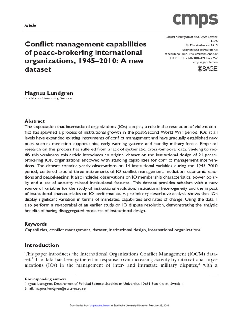 Conflict Management Capabilities of Peace-Brokering International ...