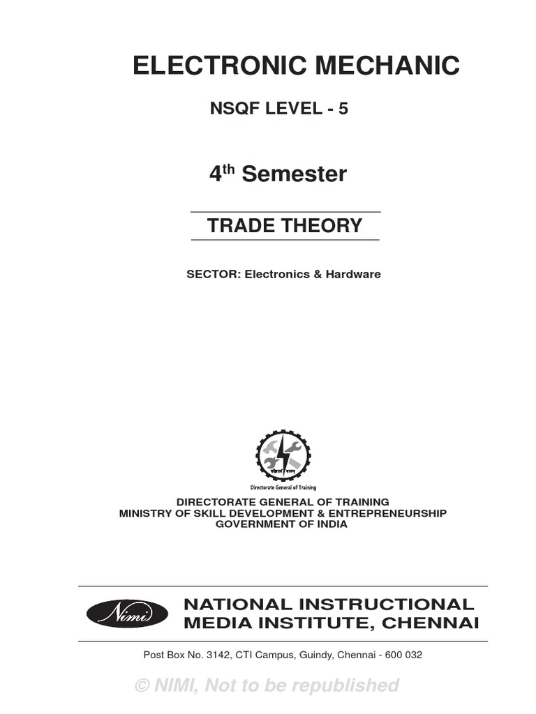 Electronic Mechanic (NSQF) 4th SEM Theory | PDF | Optical Fiber | Fiber ...