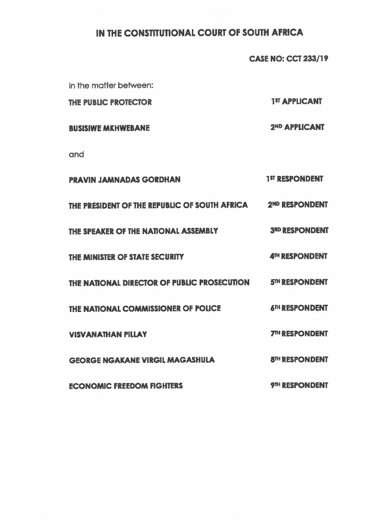 President Cyril Ramaphosa's Opposing Affidavit | PDF