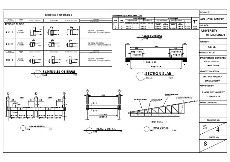 2 Storey Residential Building-BEAM | PDF | Structural Engineering