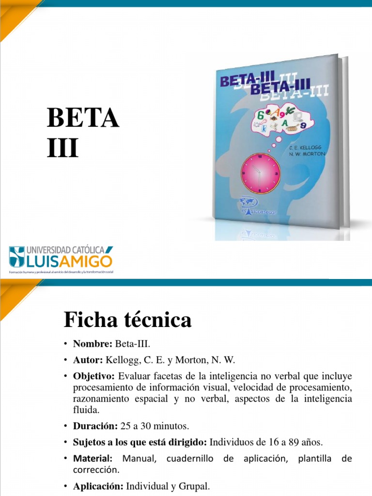 Comprensión de la estructura y aplicación del test de inteligencia no ...