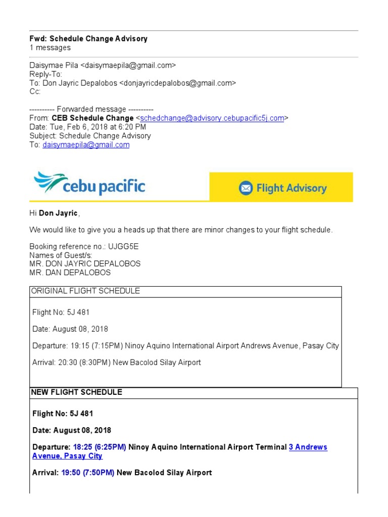 FWD: Schedule Change Advisory | PDF