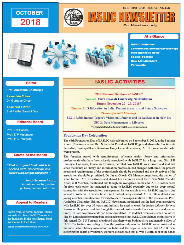Iaslic Newsletter Iaslic Newsletter: October October | PDF | Open ...