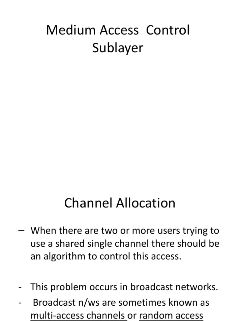 Medium Access Control | PDF | Channel Access Method | Telecommunications