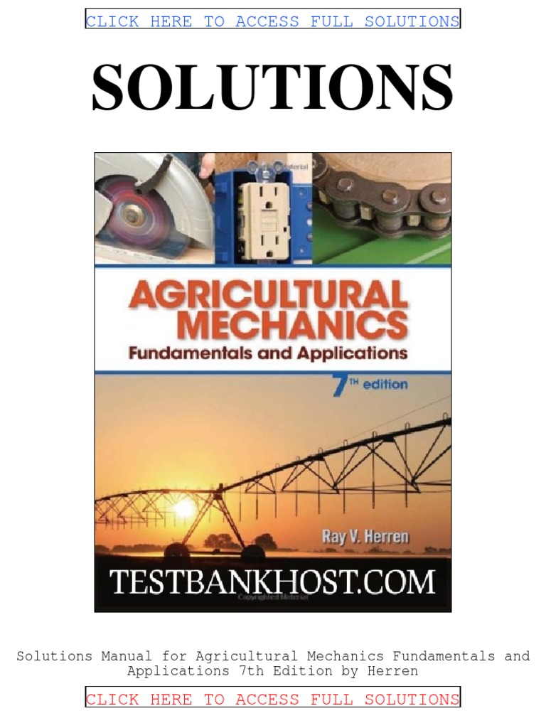 Solution For Agricultural Mechanics Fundamentals and Applications 7th ...