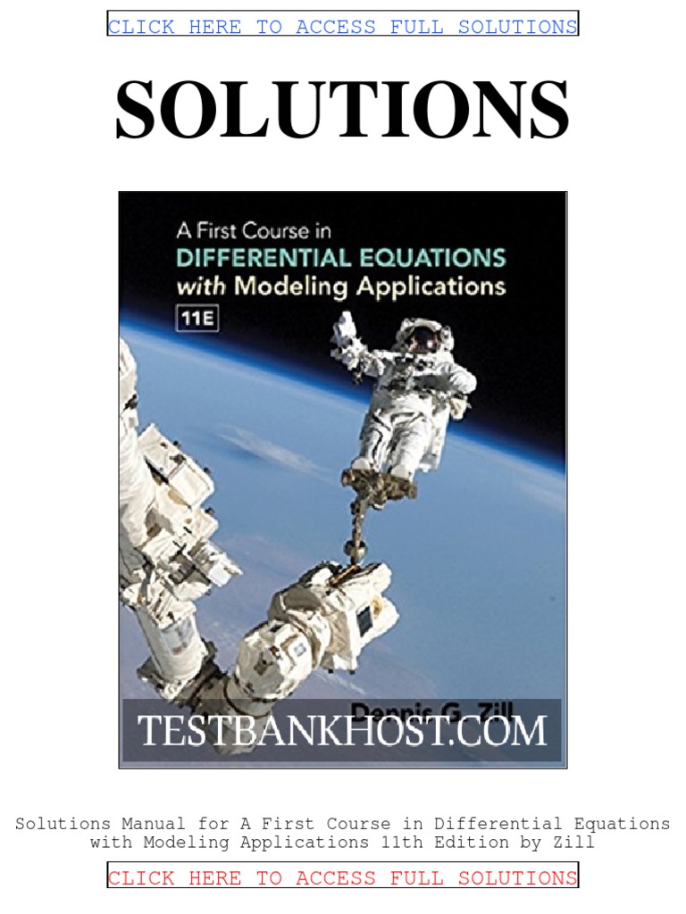 Solution For A First Course in Differential Equations With Modeling Applications 11th Edition ...