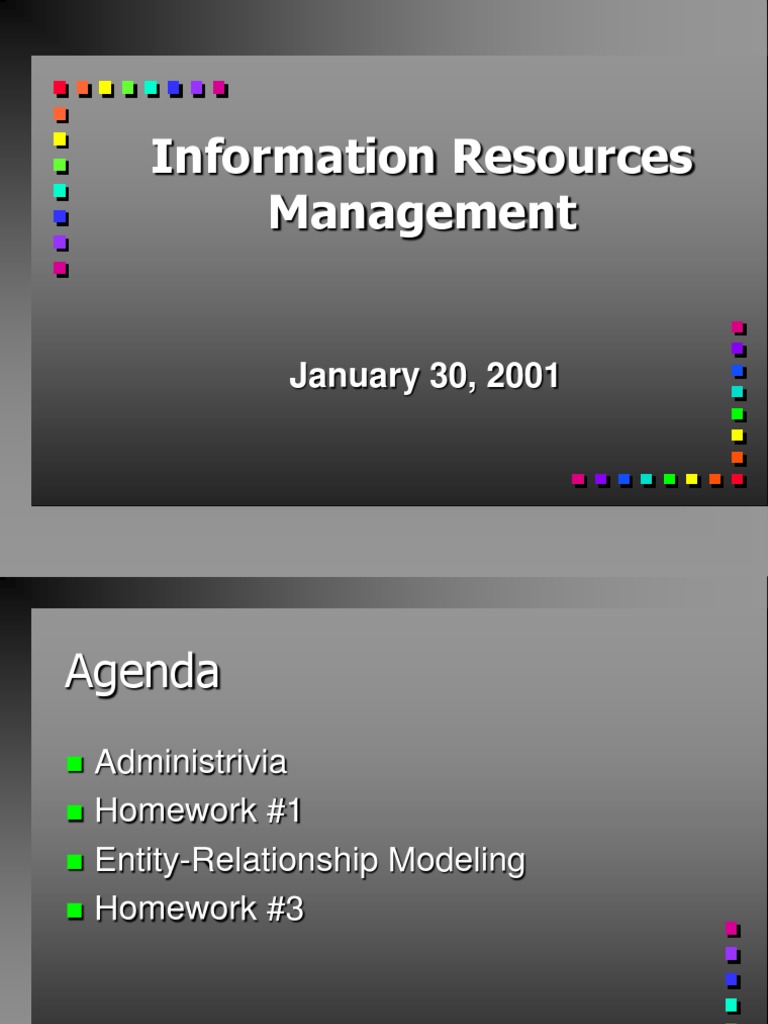 Information Resources Management: January 30, 2001 | PDF | Data ...
