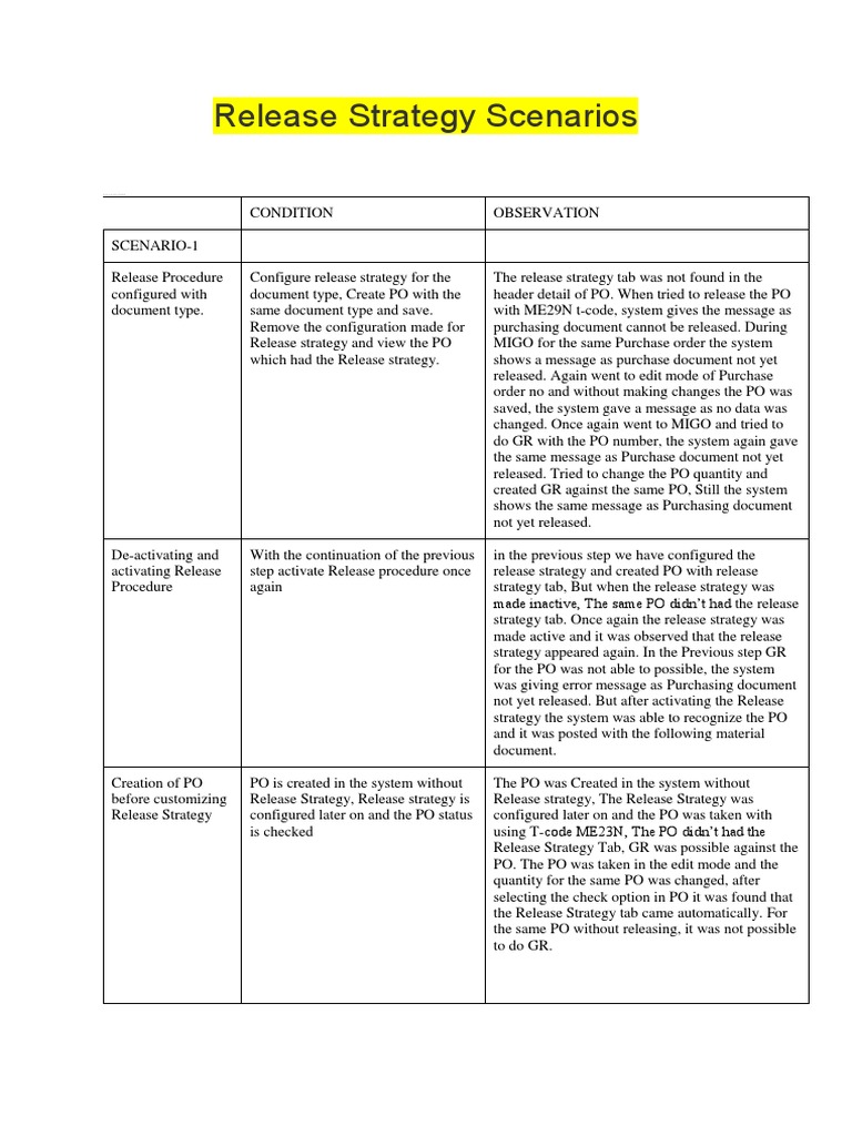 Release Strategy Scenario Testing: An Analysis of Configuring and ...
