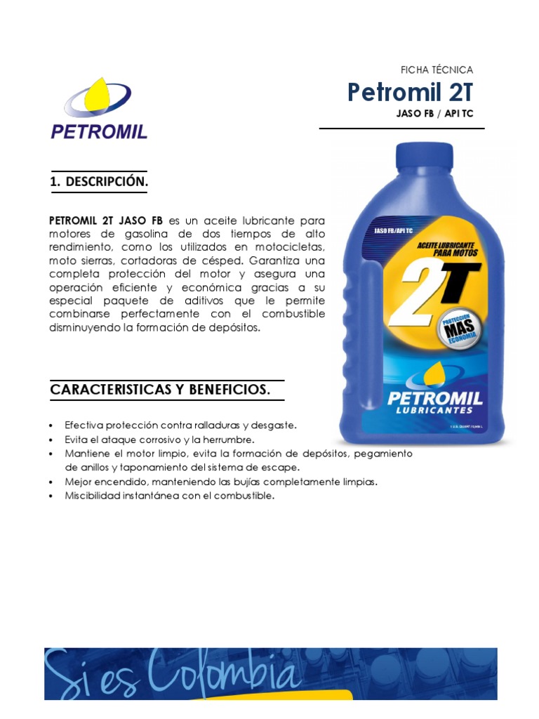 Petromil 2t Jaso FB | PDF | Lubricante | Petróleo
