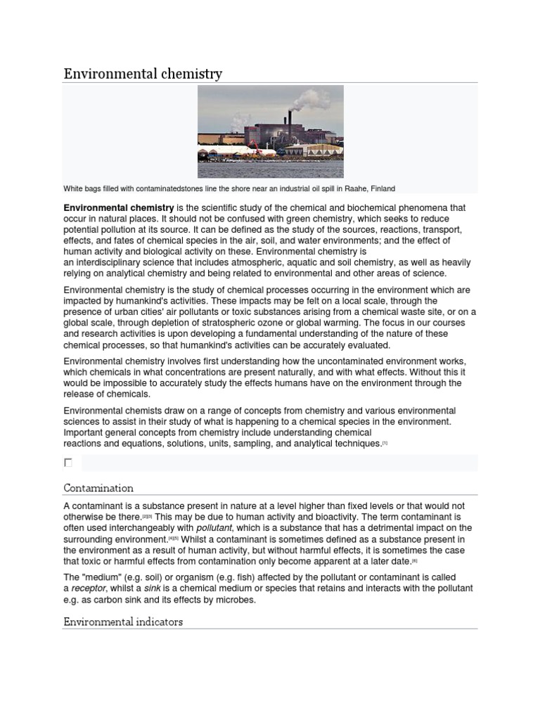 Environmental Chemistry: Environmental Chemistry Is The Scientific ...