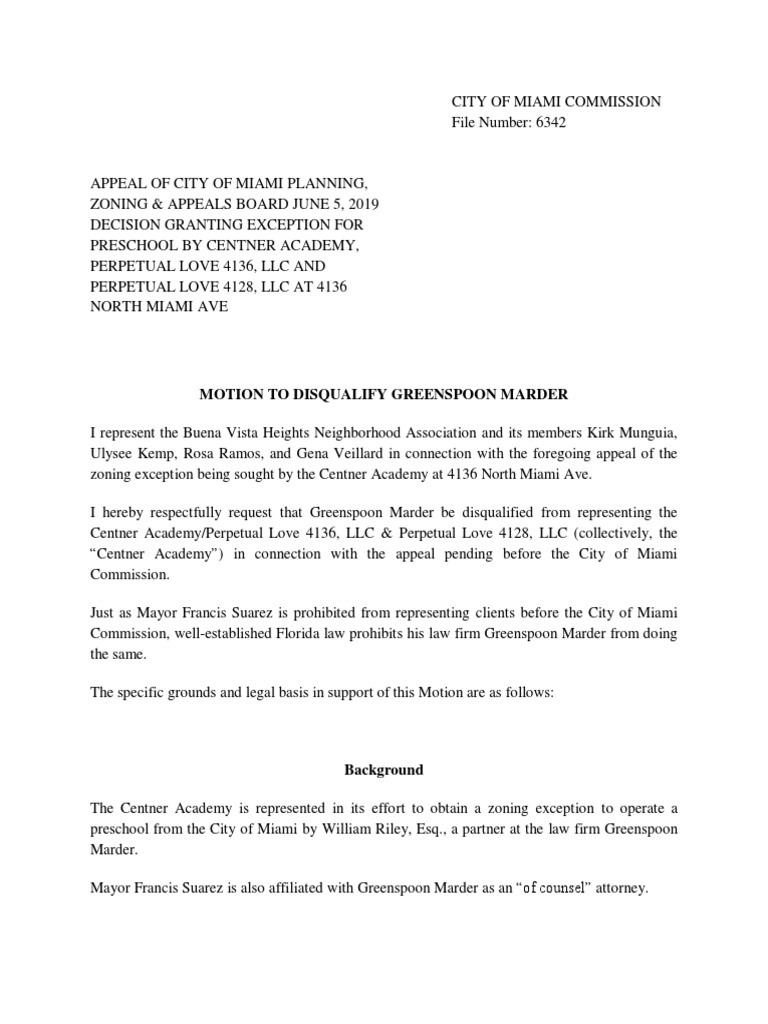 Motion To Disqualify | PDF | Conflict Of Interest | Chairman