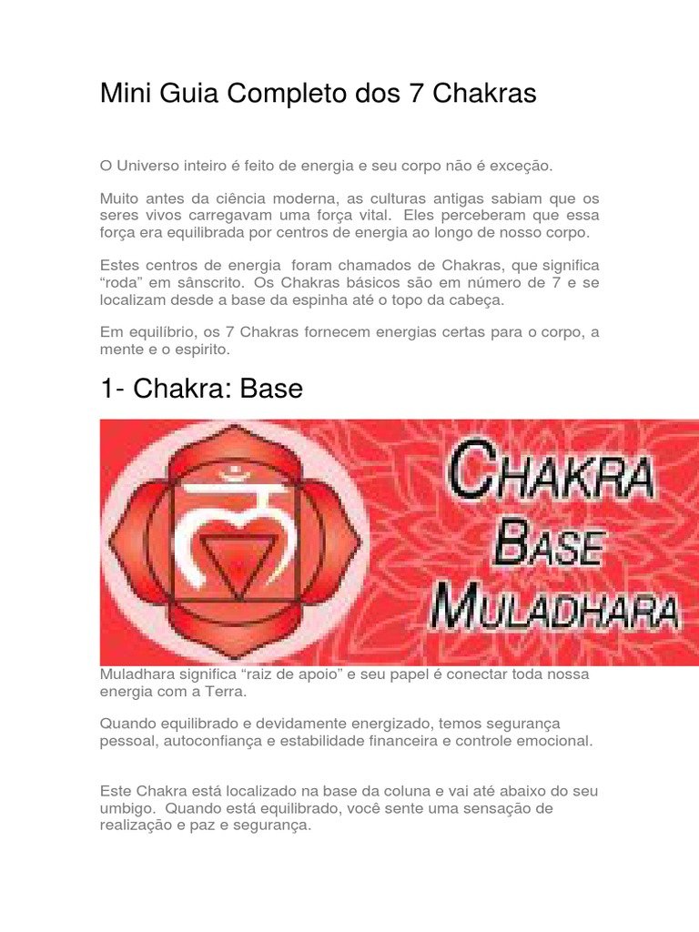Mini Guia Completo Dos 7 Chakras | PDF | Chacra | Amor